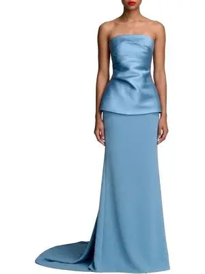 Solace London Strapless Gown - Blue