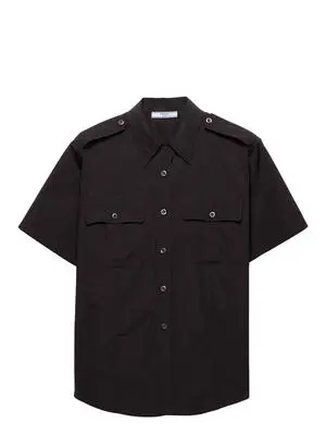 Prada Short Sleeve Shirt With Pockets - Black