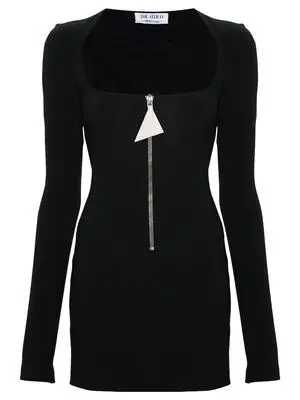Attico The Attico Mini Dress With Zipper Detail Multicolor