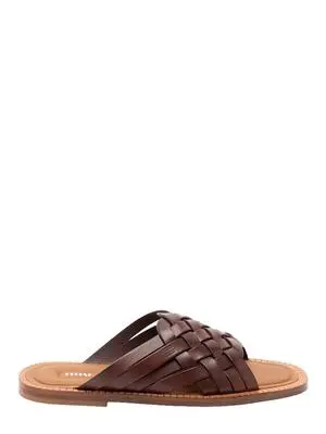 Miu Miu Woven Leather Sandals - Multicolor