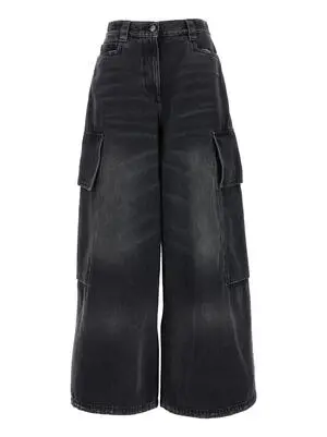 Palm Angels Parachute Wide Leg Jeans - Gray
