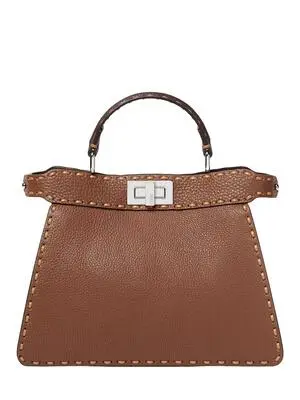 Fendi Peekaboo Iseeu Small Leather Shoulder Bag With Selleria Macro Stitching - Multicolor
