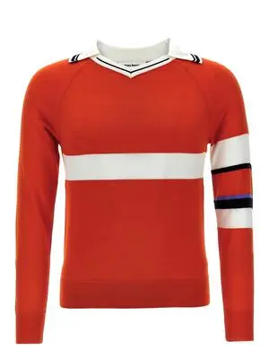 WALES BONNER Calm" V-neck Wool And Silk Sweater - Multicolor