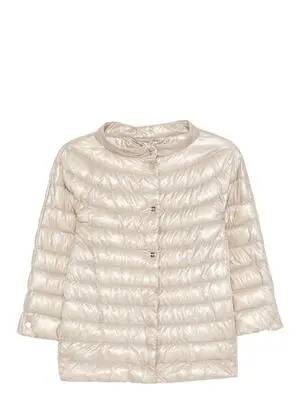 Herno Quilted Three-quarter Sleeve Jacket - Cream