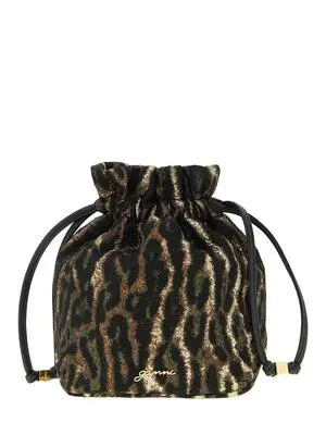 GANNI GANNI Metallic Bou Bucket Pouch Brown