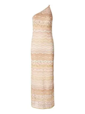 Missoni Sleeveless One-shoulder Knit Maxi Dress - Multicolor