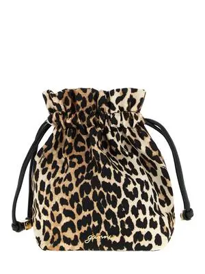 GANNI Animal Print Pouch - Brown
