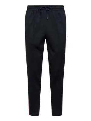 Gucci Dark Blue Technical Jersey Jogging Trousers With Web - Multicolor