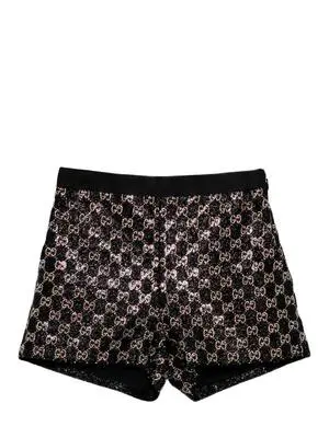 GUCCI GUCCI Lamé Wool Tweed Shorts With Crystal GG Embroidery