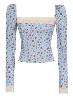 Dolce & Gabbana DOLCE & GABBANA Leopard Print Off-the-Shoulder Blouse Multicolor