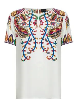 Etro Silk Paisley Print T-shirt - Multicolor