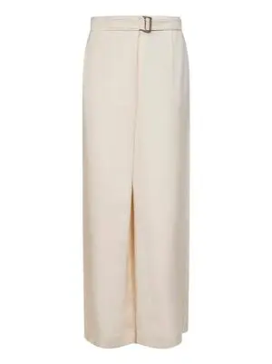 Brunello Cucinelli Ivory Fluid Twill Sartorial Wrap Trousers - Multicolor
