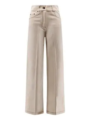 Max Mara Cotton Blend Trousers - Cream