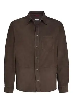 Brunello Cucinelli Suede Shirt Jacket - Brown