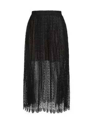 SELF-PORTRAIT Organza Lace Midi Skirt - Multicolor
