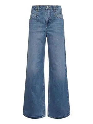 Isabel Marant Étoile Light Blue Cotton Denim Wide Leg Jeans - Multicolor