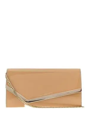 JIMMY CHOO Jimmy Choo Women Beige Leather Emmie Clutch Brown