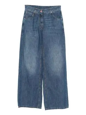 Brunello Cucinelli Cotton Wide-leg Jeans - Blue