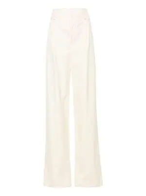 Saint Laurent Wide Leg Cotton Trousers - Multicolor