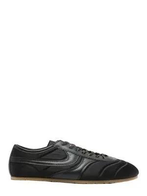 Dries Van Noten DRIES VAN NOTEN Black Satin Paneled Lace-Up Sneakers Black