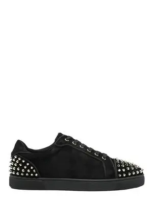 CHRISTIAN LOUBOUTIN Studded Suede Sneakers - Black