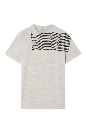 GOLDEN GOOSE T-shirt Flag Print - Multicolor