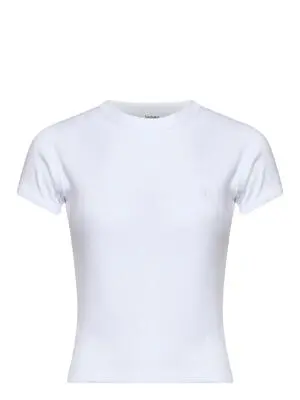 Saint Laurent Ribbed Cotton Jersey Cassandre T-shirt - Multicolor