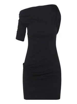 Jacquemus One-shoulder Ruched Dress - Black