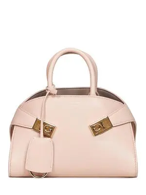 FERRAGAMO Dusty Pink Calfskin Leather Hug Xs Mini Bag - Multicolor