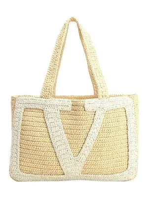 Valentino Garavani VALENTINO GARAVANI Raffia Tote Bag Cream