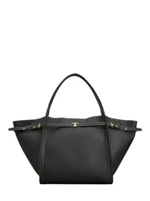 TOD'S TOD'S Black Calf Leather Tote Bag Black