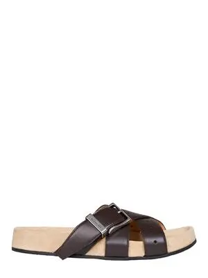 Balenciaga BALENCIAGA Black Calf Leather Belt Mules Multicolor