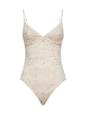 Zimmermann Cream Lace Sleeveless Bodysuit - Multicolor