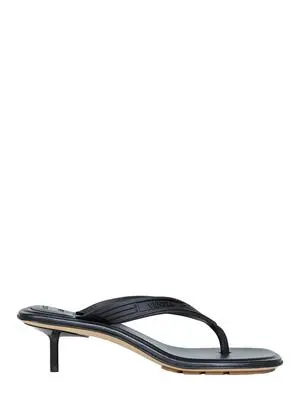 Bottega Veneta Black Matte Rubber Sampieri Thong Sandals - Multicolor
