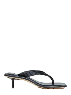 Bottega Veneta BOTTEGA VENETA Black Matte Rubber Sampieri Thong Sandals Multicolor