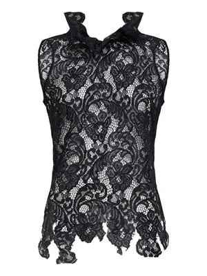 GIUSEPPE DI MORABITO GIUSEPPE DI MORABITO Black Lace Asymmetric Top