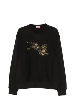 Kenzo Crewneck Sweatshirt With Logo Lettering - Black