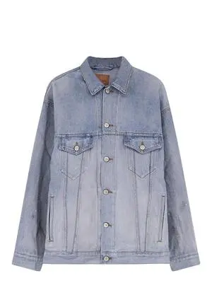 Balenciaga Washed Out Denim Jacket - Multicolor