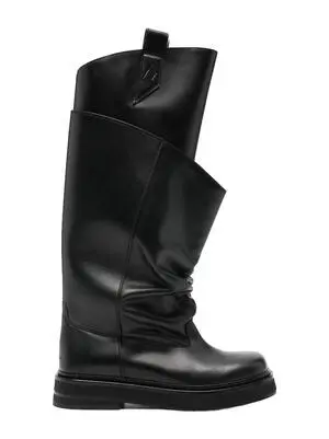 Attico Pull-tab Leather Boots - Black