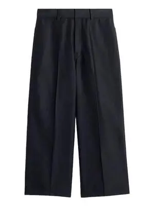 LEMAIRE Wide-leg Cotton Trousers - Black