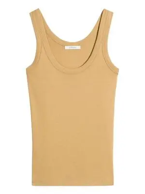 LEMAIRE Scoop Neck Sleeveless Cotton Tank Top - Yellow