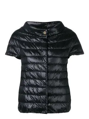 Herno Goose Down Padded Quilted Short Sleeve Jacket - Black
