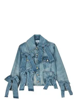 GANNI Embellished Denim Jacket - Blue