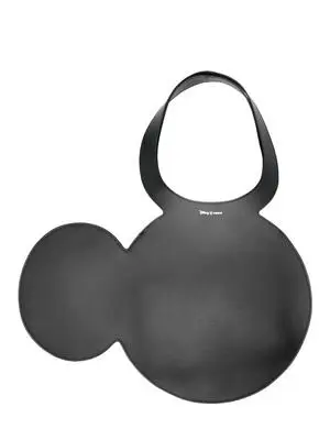 Coperni Leather Mickey Mouse Shape Logo Detail Tote Bag - Black