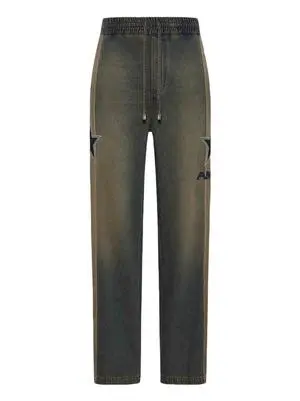 Amiri Star Motif Wide-leg Jeans - Blue