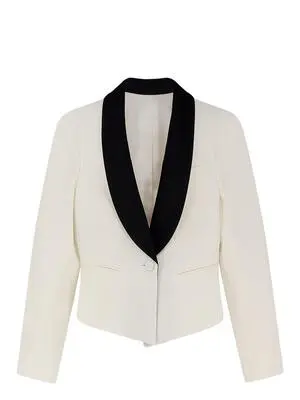 Alexander McQueen Wool Blazer With Satin Lapel - Multicolor