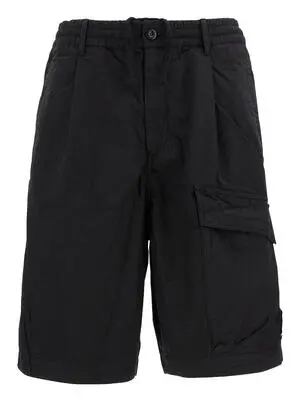 C.P. COMPANY Black Cargo Shorts With Lens Detail - Multicolor
