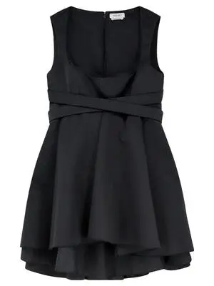 Alexander McQueen Taffeta Dress With Wrap Band - Black