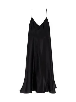 Alberta Ferretti Silk V-neck Flared Dress - Multicolor