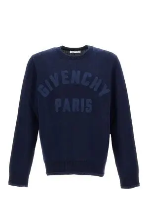 Givenchy Ribbed Crewneck Sweater With Embroidered Signature - Multicolor